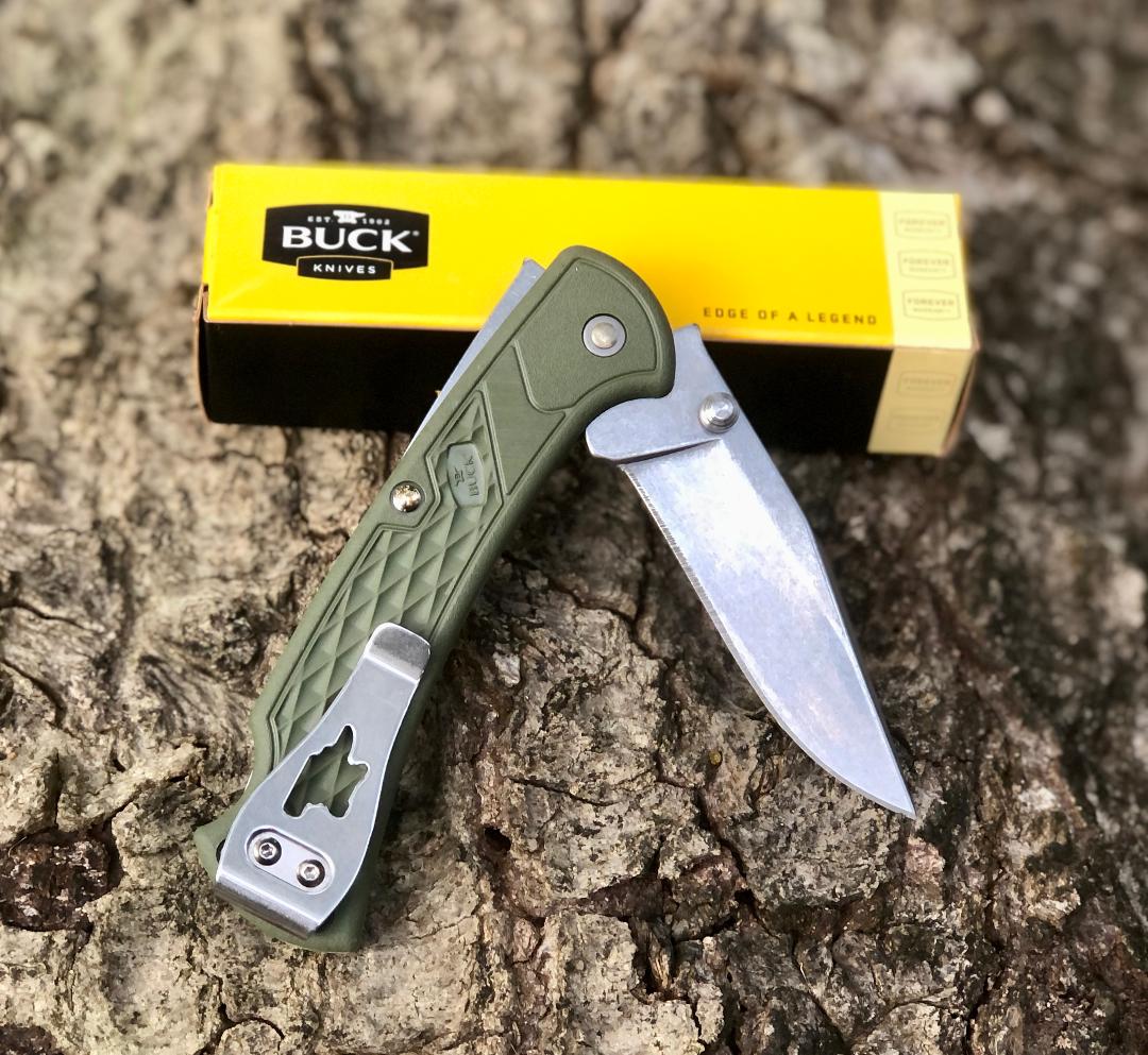 Buck 112 Slim Select OD Green – Lightweight EDC Pocket Knife w/ Clip B ...