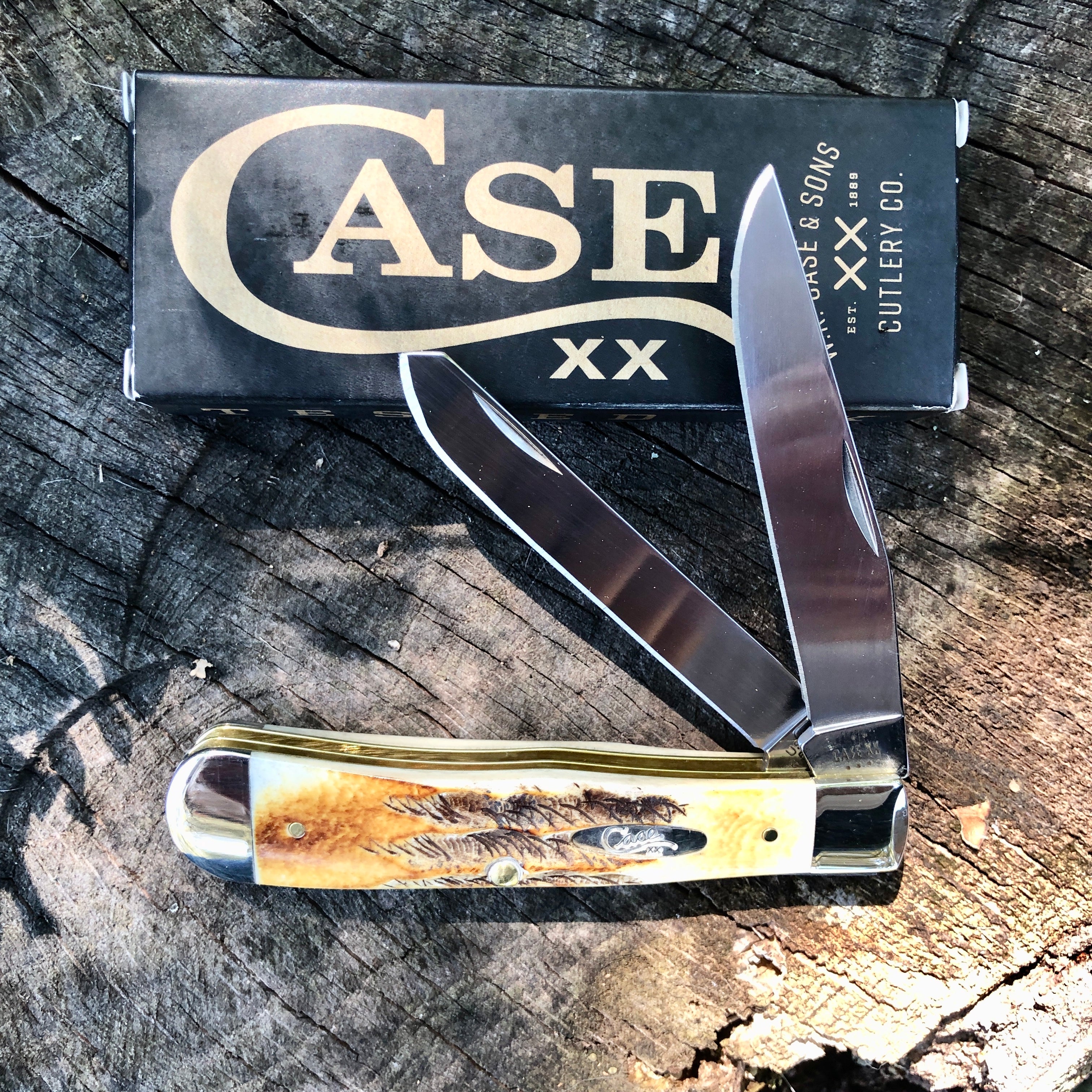 Case Trapper Burnt Bone Knife CA3573 – Knives Express